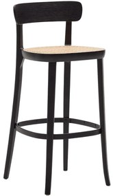 OnaDnes -20% Černá jasanová barová židle Kave Home Romane 75 cm
