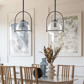 Designový lustr koule Elstead Somerset čiré sklo / černá