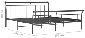 vidaXL Rám postele černý kovový 200 x 200 cm