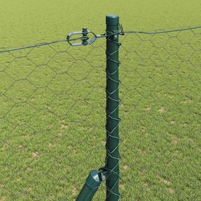 Hexagonální kotvení plotu 100 x 1,5 m Ocel potažená PVC Šedá 3352898