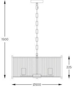 Zuma Line 2200131P-L - Lustr na řetězu MARMO 3xE27/40W/230V chrom