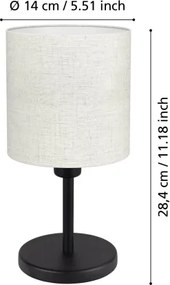 Eglo 32219 - Stolní lampa MONTETTO 1xE14/40W/230V krémová/černá