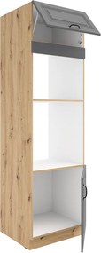 STILO ad | vysoká skříňka 60 DPM-210 2F na vestavnou troubu a mikrovlnku | 60 cm | UNI dvířka | artisan/šedá