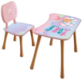 HOME ELEMENTS & POPCORN Dětský psací stůl a židle, Holčička s balónky