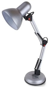 Kloubová stolní lampa na jednu žárovku E27, stříbrná