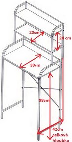 Regál na pračku TATRA bílá/sonoma