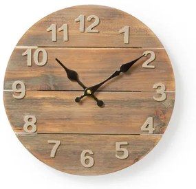 Nedis Kulaté nástěnné dřevěné hodiny, průměr 30cm