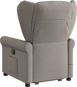 Elektrické zvedací masážní polohovací křeslo taupe textil 3303411