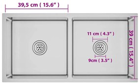 vidaXL Marketos Ručně vyrobený kuchyňský dřez nerezová ocel