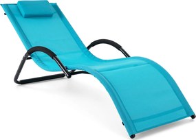 Costway Lehátko, ergonomické zahradní lehátko s odnímatelným polštářem – modrý