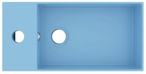 Koupelnové umyvadlo s přepadem keramické světle modré,  146989