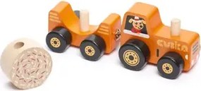 CUBIKA 15351 Traktor s vlekem - dřevěná skládačka s magnetem / 3 díly