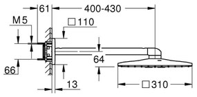 GROHE 26479000 - Hlavová sprcha RAINSHOWER SMARTACTIVE 310 CUBE lesklý chrom