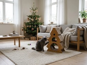 Škrabadlo pro kočky CHRISTMAS TREE 41x56 cm, hnědé