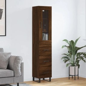 vidaXL Skříň highboard 34,5x34x180 cm kompozit [3199258] Barva: hnědý dub