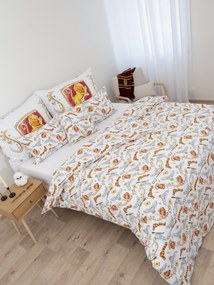 MK Lůžkoviny Prodloužené bavlněné povlečení Renforcé - Nebelvír bílé 140 × 220 cm, 70 x 90 cm