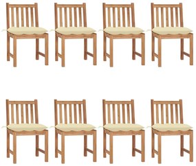 Zahradní židle s poduškami 8 ks masivní teak 3073159