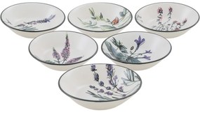 Sada 6 kameninových hlubokých talířů Herbal 18 cm