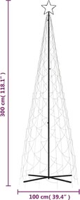 vidaXL Vánoční stromek kužel 500 ch LED diod 100 x 300 cm [343508] Barva: Teplá bílá