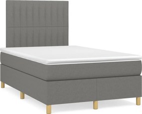 Box spring postel s matrací tmavě šedá 120x200 cm textil 3142482