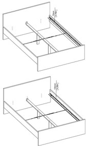 Bílá dvoulůžková postel z dřevotřísky bez roštu 140x200 cm Naia – Tvilum
