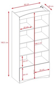 Dětský regál Classic 90 cm bílý