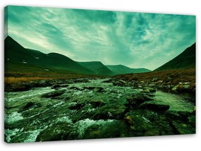 Obraz na plátně Horská krajina zelená - 120x80 cm
