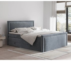 Tmavě šedá boxspring postel s úložným prostorem 200x200 cm Lavenda – Maison de Rêve