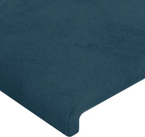 Čelo postele s LED tmavě modré 100x5x78/88 cm samet 3121378