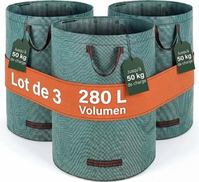 Zahradní taška sada 3 ks 280L max 50kg