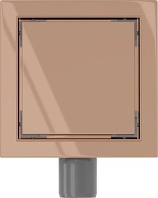 Mexen Flat-Q, bodová podlahová vpusť 12 cm, růžové zlato, 1610012