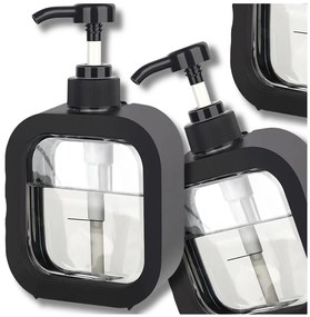 Camerazar Dávkovač na mýdlo a tekutiny 500 ml černý a průhledný