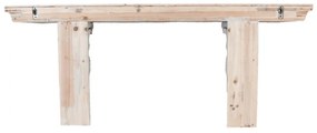 Bílá antik nástěnná dřevěná police – 100x23x41 cm