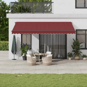 Automatická zatahovací markýza s LED burgundská 500 x 350 cm 3215009