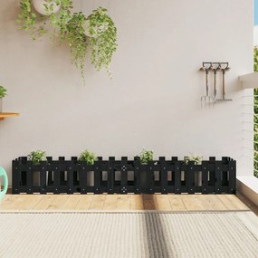 vidaXL Vyvýšený záhon plotový design černý 200x30x30 cm masiv borovice