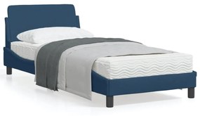 Rám postele s čelem modrý 90x190 cm textil - Default Title