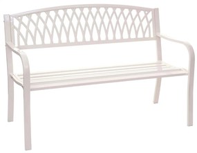Zahradní lavička F45 2-místná ~ práškovaná ocel, 127 cm - Bílá