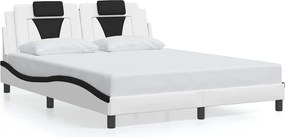 Rám postele Viana bez matrace bílý a černý 160 x 200 cm umělá kůže 3208109