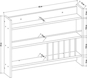 Kolin nástěnná police s věšákem, bílá