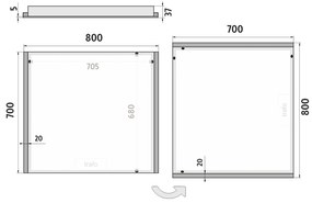 Nimco LED zrcadlo 800x700 - ZP 11003