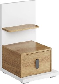Casarredo - Komfort nábytek Noční stolek SOMAS 08P 1S, pravý, bílá/ořech natural