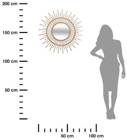 Proutěné nástěnné zrcadlo Slunce 76 cm