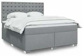 Box spring postel s matrací světle šedá 180 x 200 cm textil 3292881
