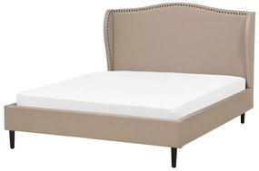Čalouněná béžová postel 140x200 cm COLMAR Beliani