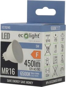 LED žárovka 12V MR16 5W - studená bílá