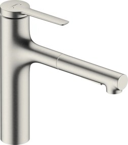 Hansgrohe Zesis M33 dřezová baterie s vytahovací sprškou, 2 proudy nerez 74822800