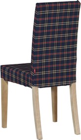 Potah na židli IKEA Harry, krátký barva tmavě modrá látka vzorované