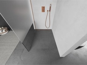 Mexen Kioto L, sprchová zástěna Walk-In 100 x 200 cm, 8mm čiré sklo-námraza, měděný matný profil, 800-100-103-65-35