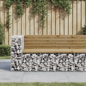 vidaXL Zahradní lavice gabionový design 122x71x65,5 cm borové dřevo