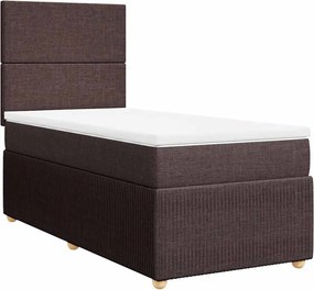 Box spring postel s matrací tmavě hnědá 90x200 cm textil 3294235